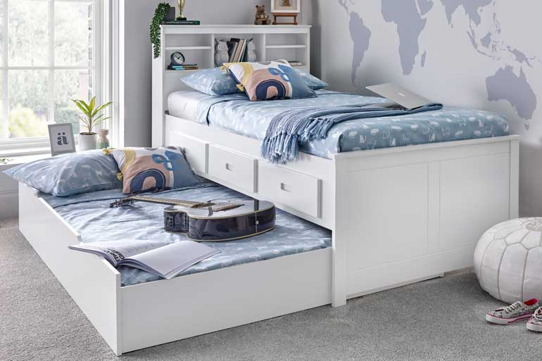 Veera White Guest Bed - Beds on Legs