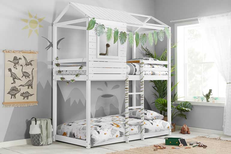 Birlea Adventure Bunk Bed in White - Beds on Legs