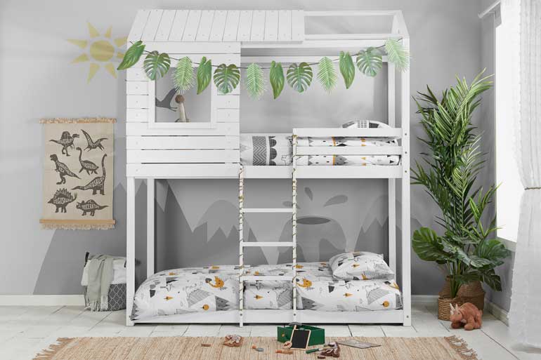 Birlea Adventure Bunk Bed in White - Beds on Legs