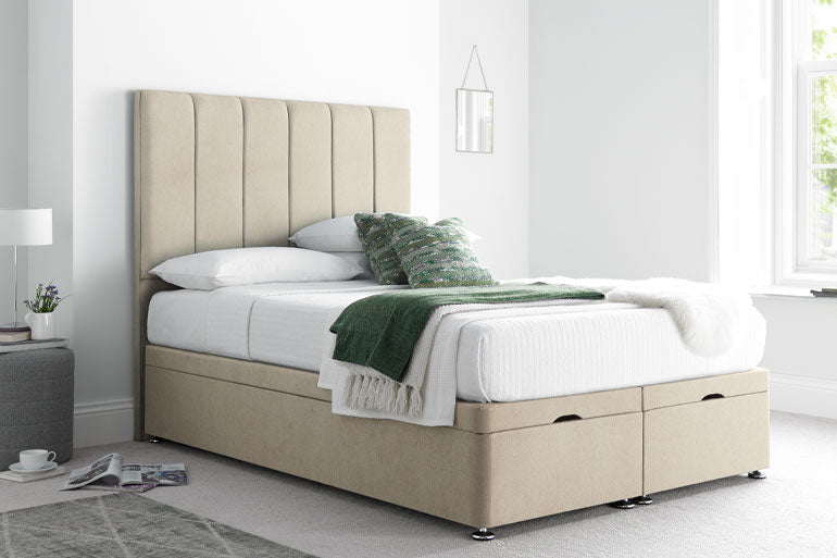 Small double divan bed with storage store